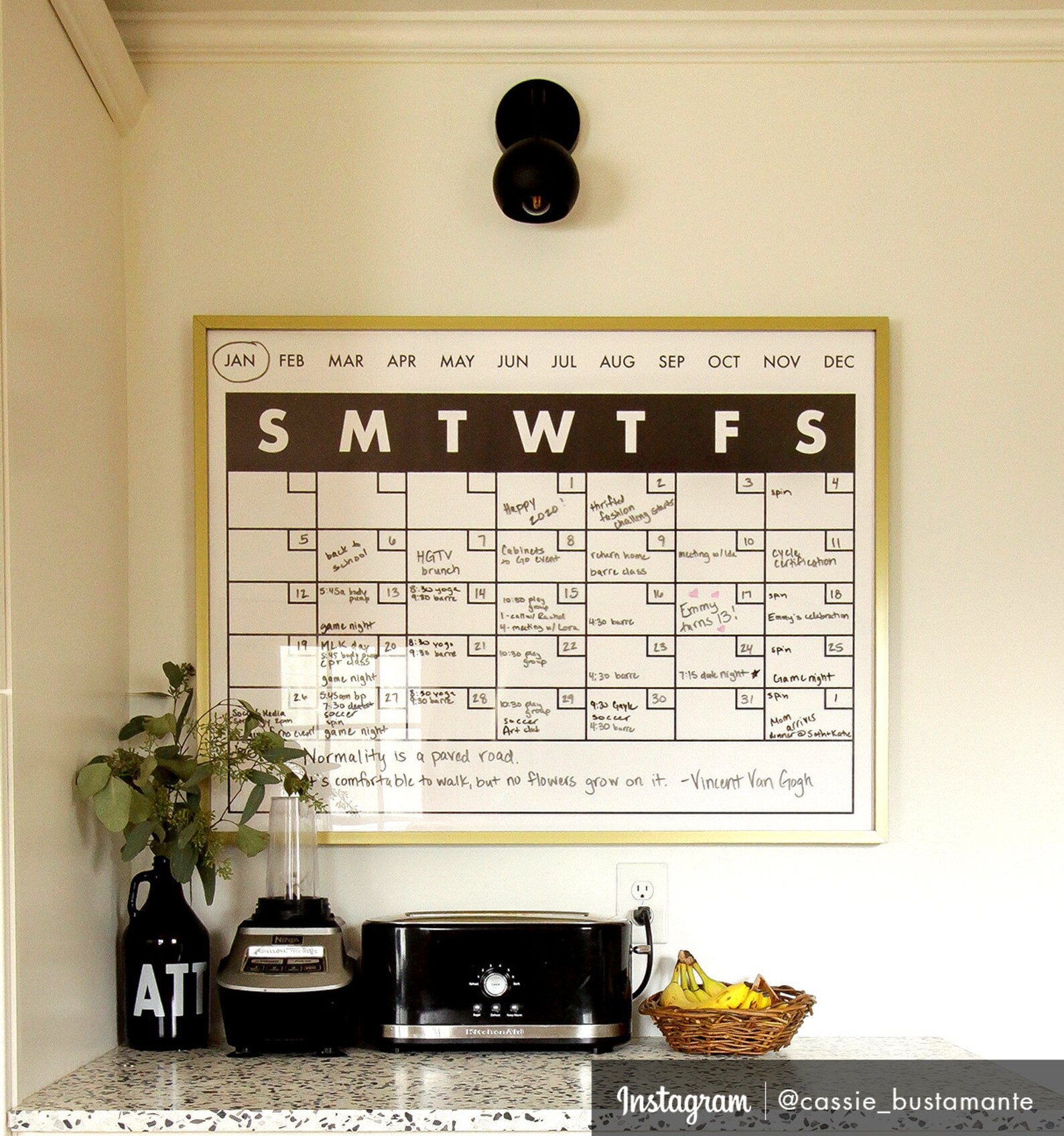 Reusable Printable Calendar Template, Large Frameable Calendar, Fill in ...