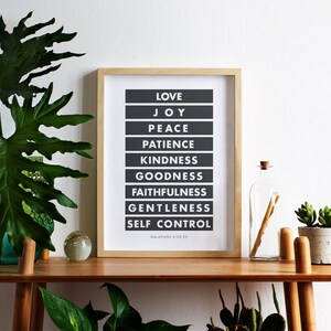 Fruit of the Spirit Printable Wall Art, Galatians 5:22-23, Love Joy ...