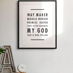 Way Maker Song Lyrics Printable Wall Art, Sinach Lyrics, Christian ...