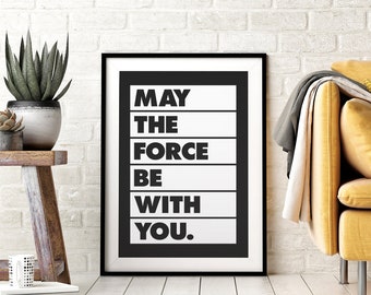 Star Wars May the Force Be With You Printable Art Room - Etsy