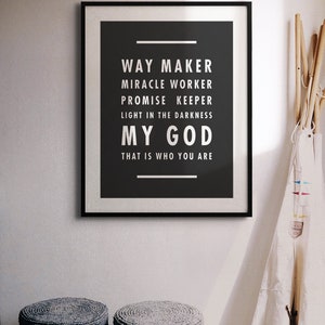 Way Maker Song Lyrics Printable Wall Art, Sinach Lyrics, Christian ...