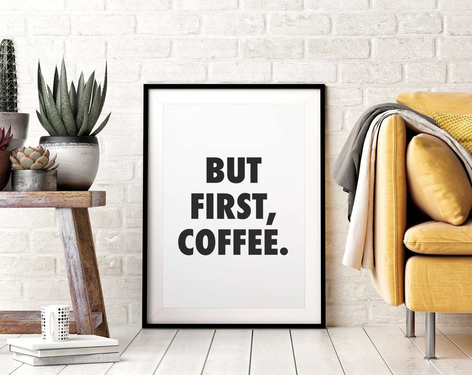 But First Coffee Printable Wall Art Black & White Kitchen - Etsy