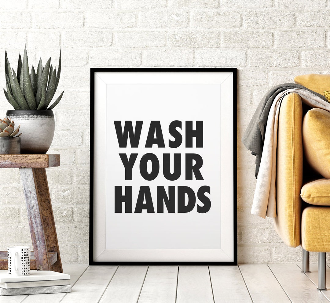 Wash Your Hands Printable Wall Art, Bathroom Sign, Class Room Decor ...