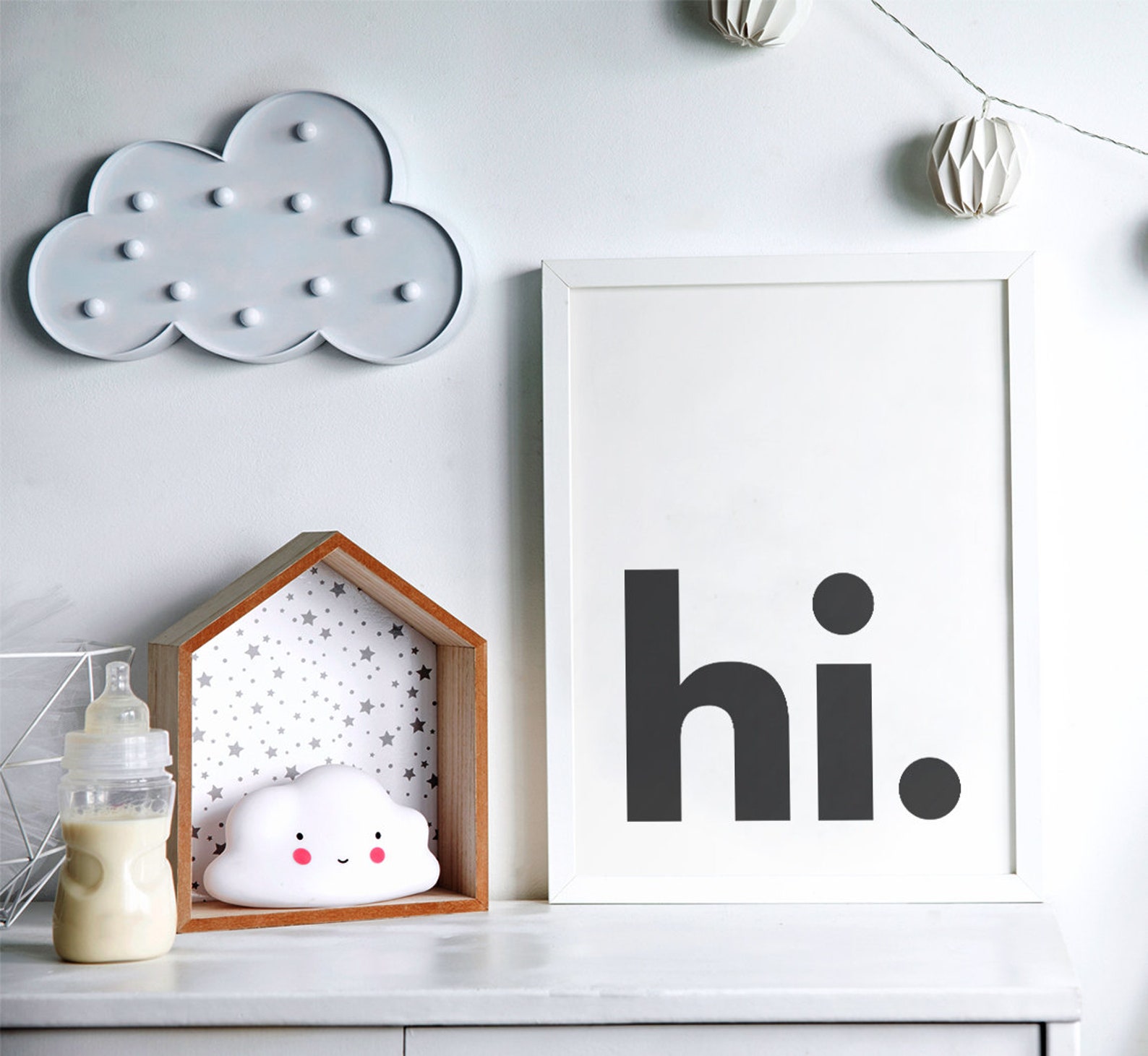 Hi Printable Wall Art Playroom Poster Modern Typography | Etsy