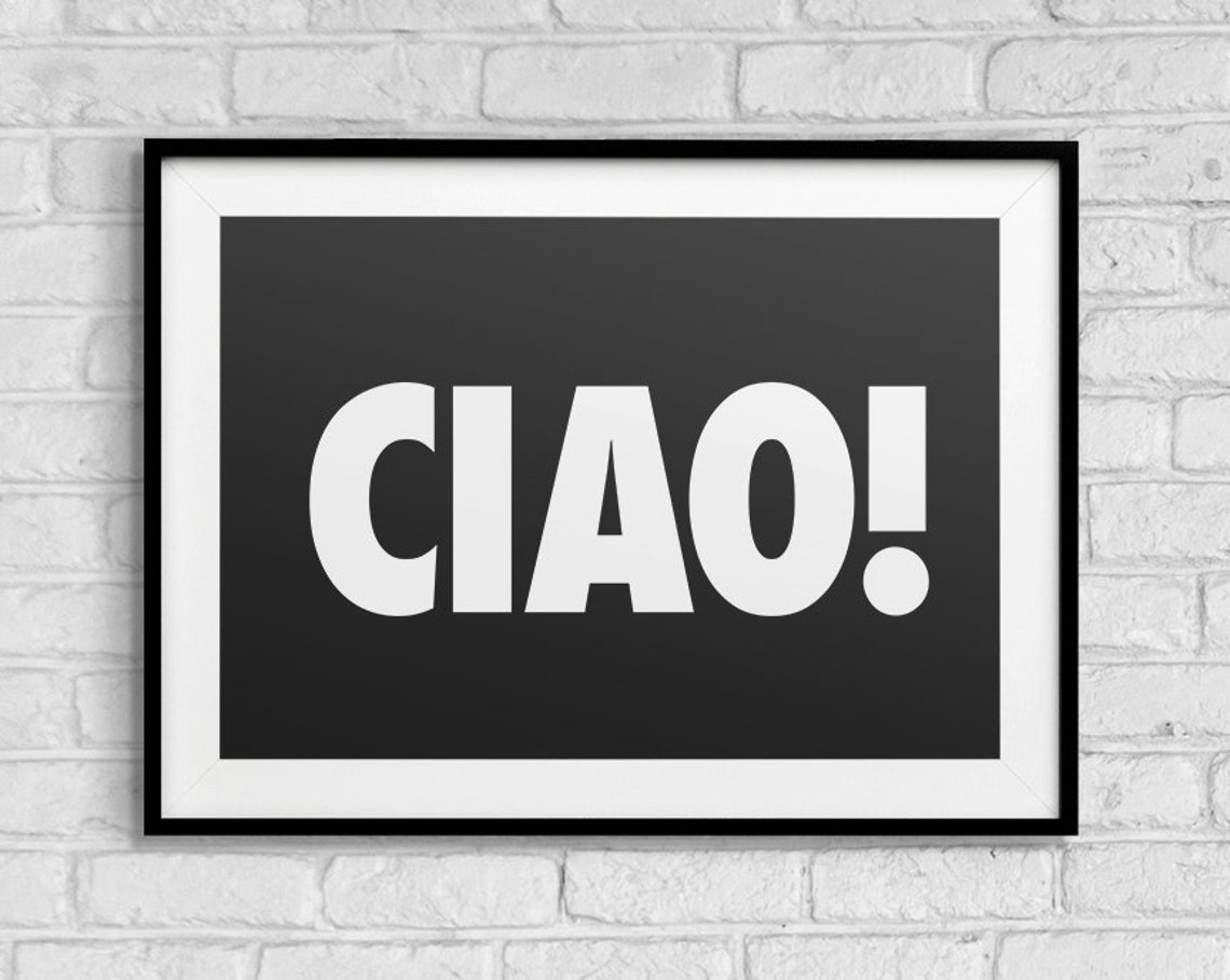 Ciao Printable Wall Art Black and White Minimalist Print | Etsy