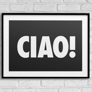 Ciao! Printable Wall Art, Black and White Minimalist Print, Entryway ...