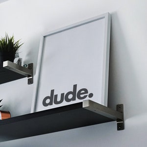 Dude. Printable Wall Art, Minimalistic Typography Poster, Black & White ...