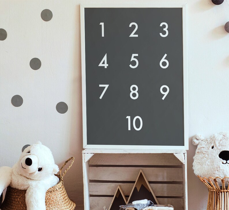 Minimalist Numbers Poster Printable Wall Art Black & White - Etsy