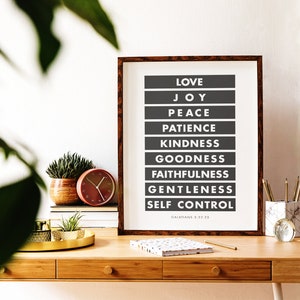 Fruit of the Spirit Printable Wall Art, Galatians 5:22-23, Love Joy ...