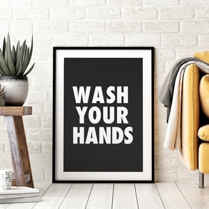 Wash Your Hands Printable Wall Art, Bathroom Sign, Class Room Decor ...