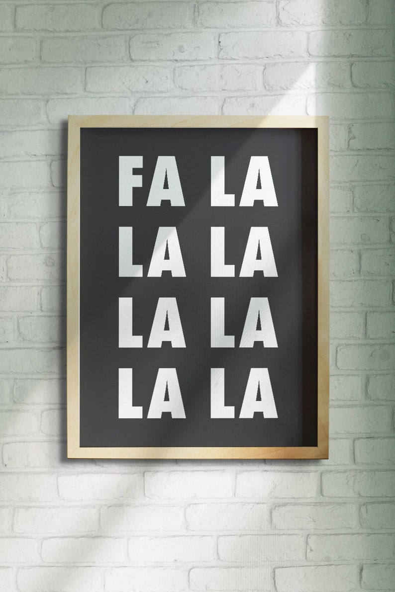 Fa La La La La DIY Printable Wall Art Minimalist Typography - Etsy