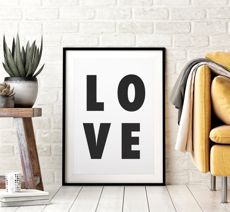 LOVE Printable Wall Art Positive Quote Minimalistic | Etsy