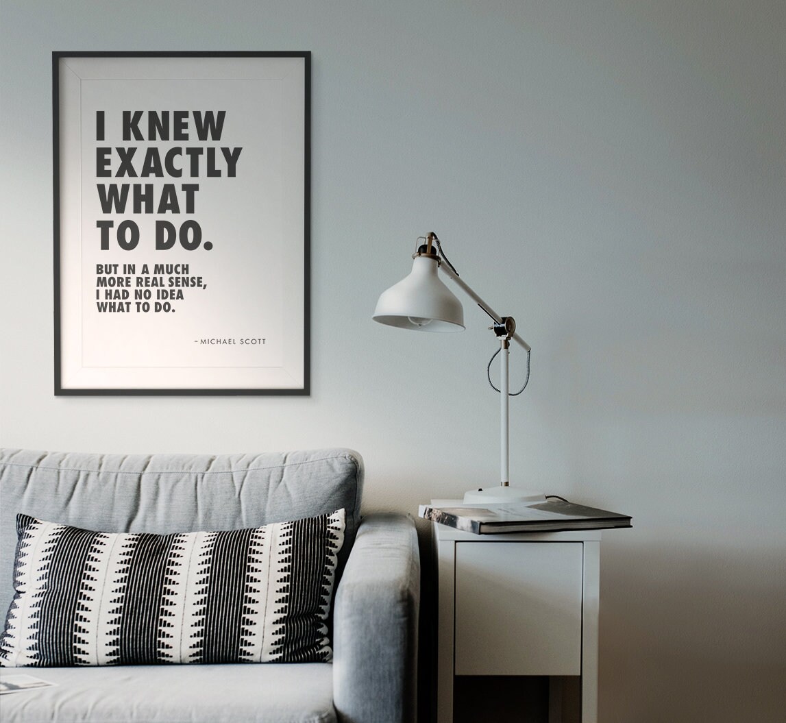 Michael Scott Office Quote Printable Wall Art I Knew Exactly | Etsy