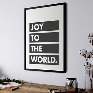 Joy to the World Printable Wall Art, Christmas Print, Typography Poster ...