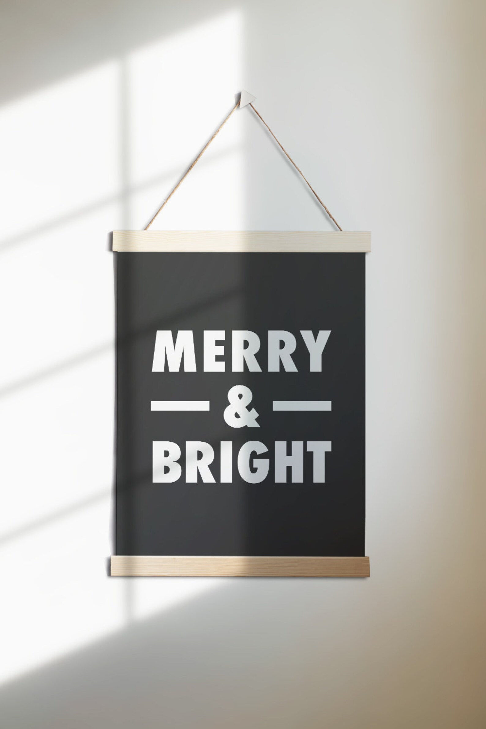 Merry and Bright Printable Wall Art Christmas Print | Etsy