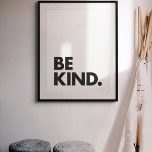 Be Kind Printable Wall Art, Kids Nursery Decor, Positive Quote ...