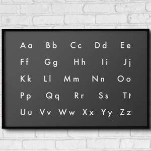 Alphabet Printable Wall Art, Black & White Modern Kids Room, Nurseryart ...