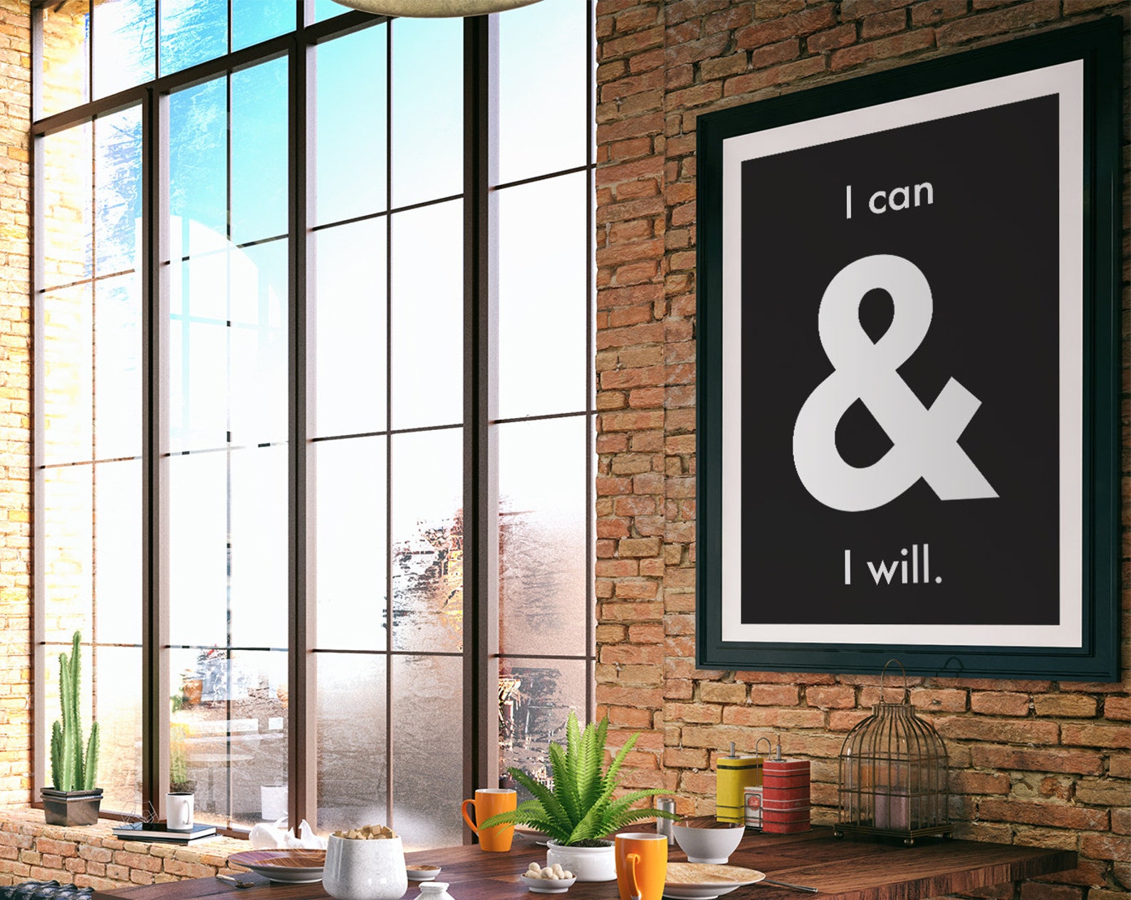 I Can and I Will Printable Wall Art, Ampersand, Inspirational Quotes ...