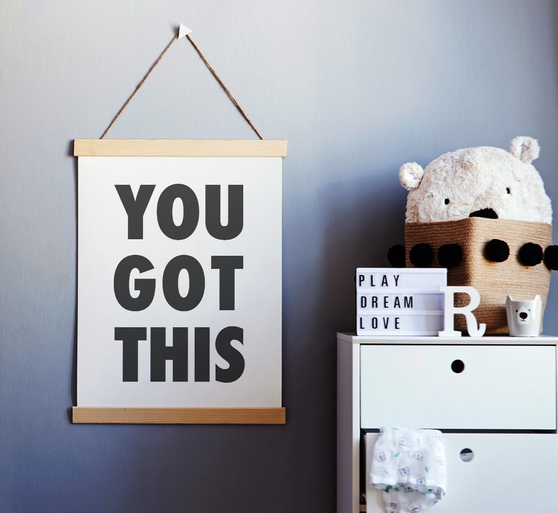 You Got This Printable Wall Art Black & White Typography | Etsy