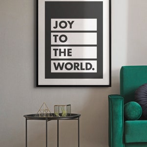 Joy to the World Printable Wall Art, Christmas Print, Typography Poster ...