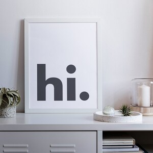 Hi Printable Wall Art, Playroom Poster, Modern Typography Poster, Black ...