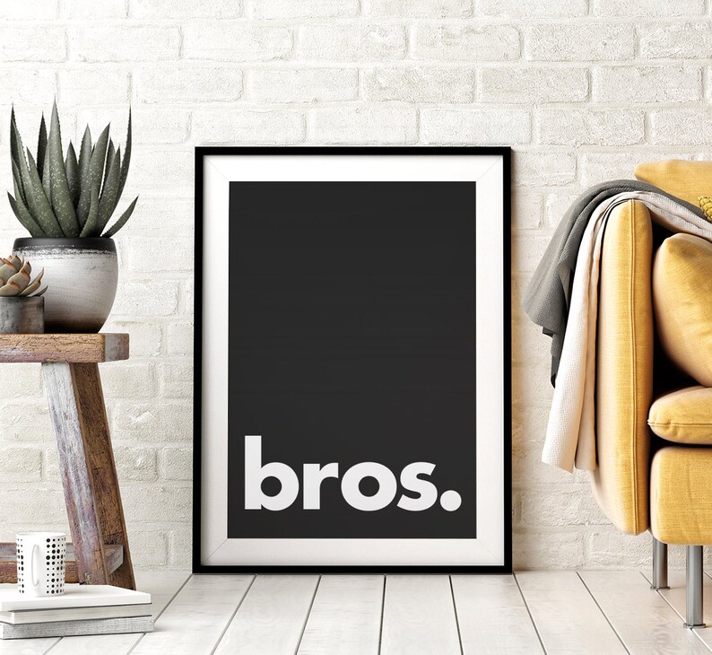 Bros. Printable Wall Art Minimalistic Typography Poster - Etsy