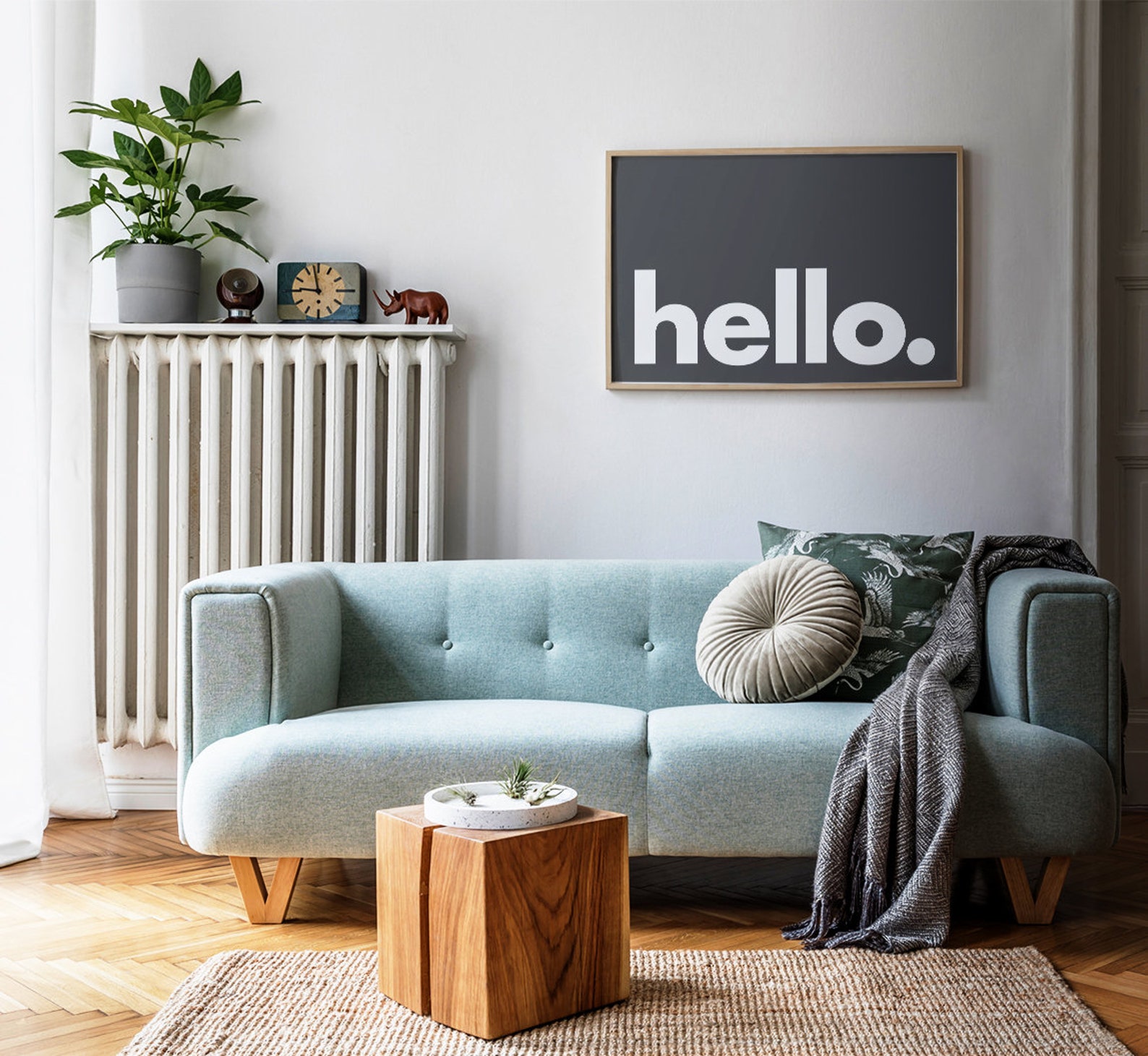 Hello Printable Wall Art Minimalistic Typography Poster - Etsy