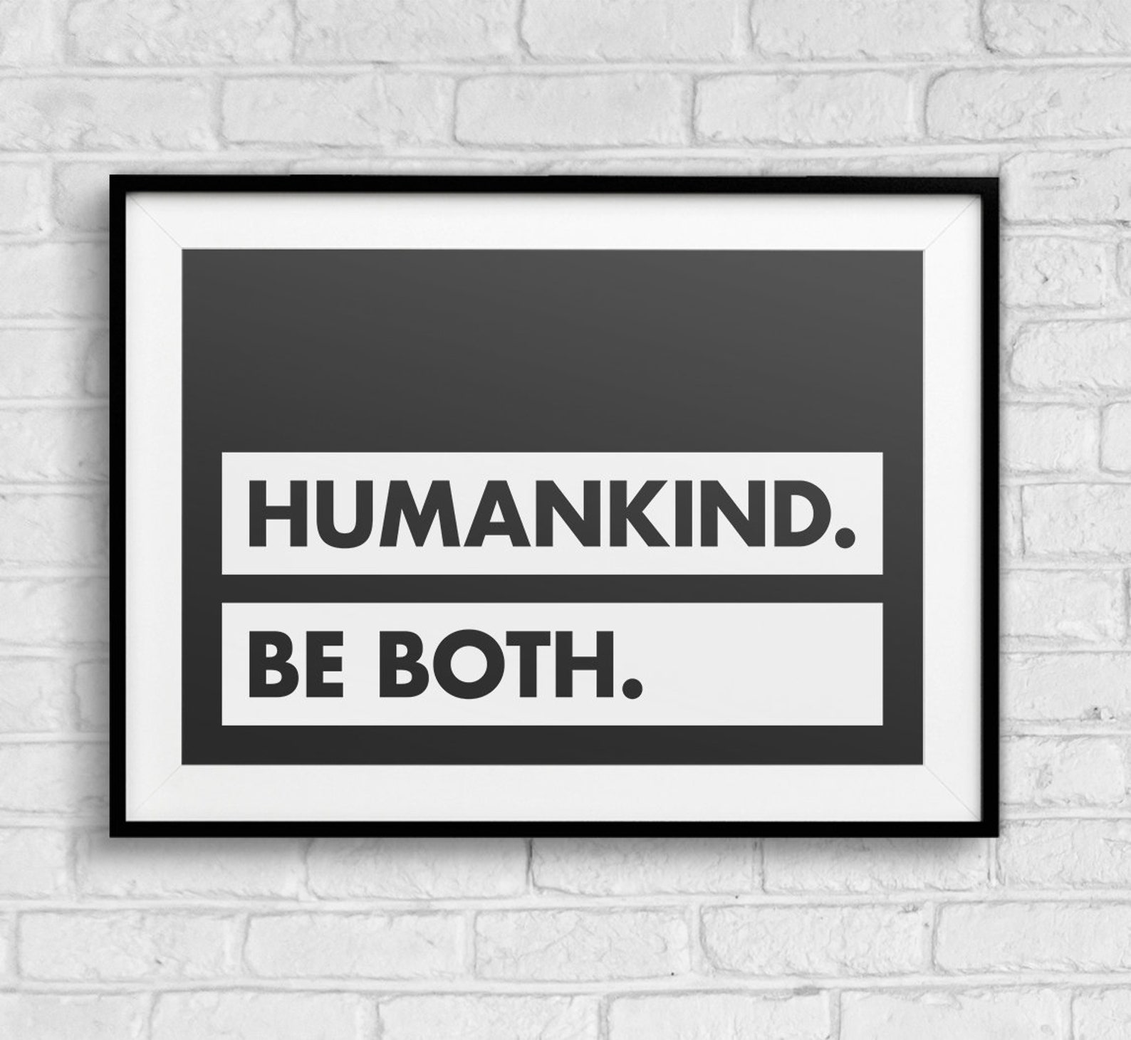 Humankind - Be Both Printable Wall Art, Kids Nursery Decor, Positive ...