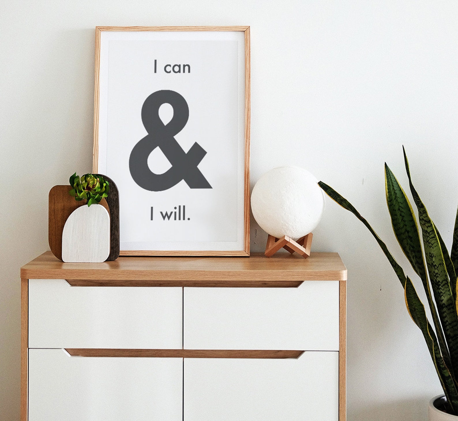 I Can and I Will Printable Wall Art Ampersand Inspirational - Etsy
