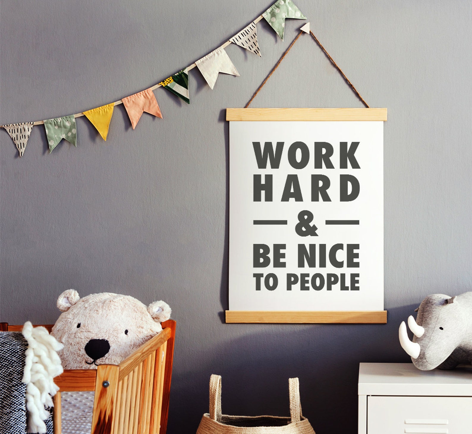 Work Hard and Be Nice to People Mailed Poster Print Printed - Etsy