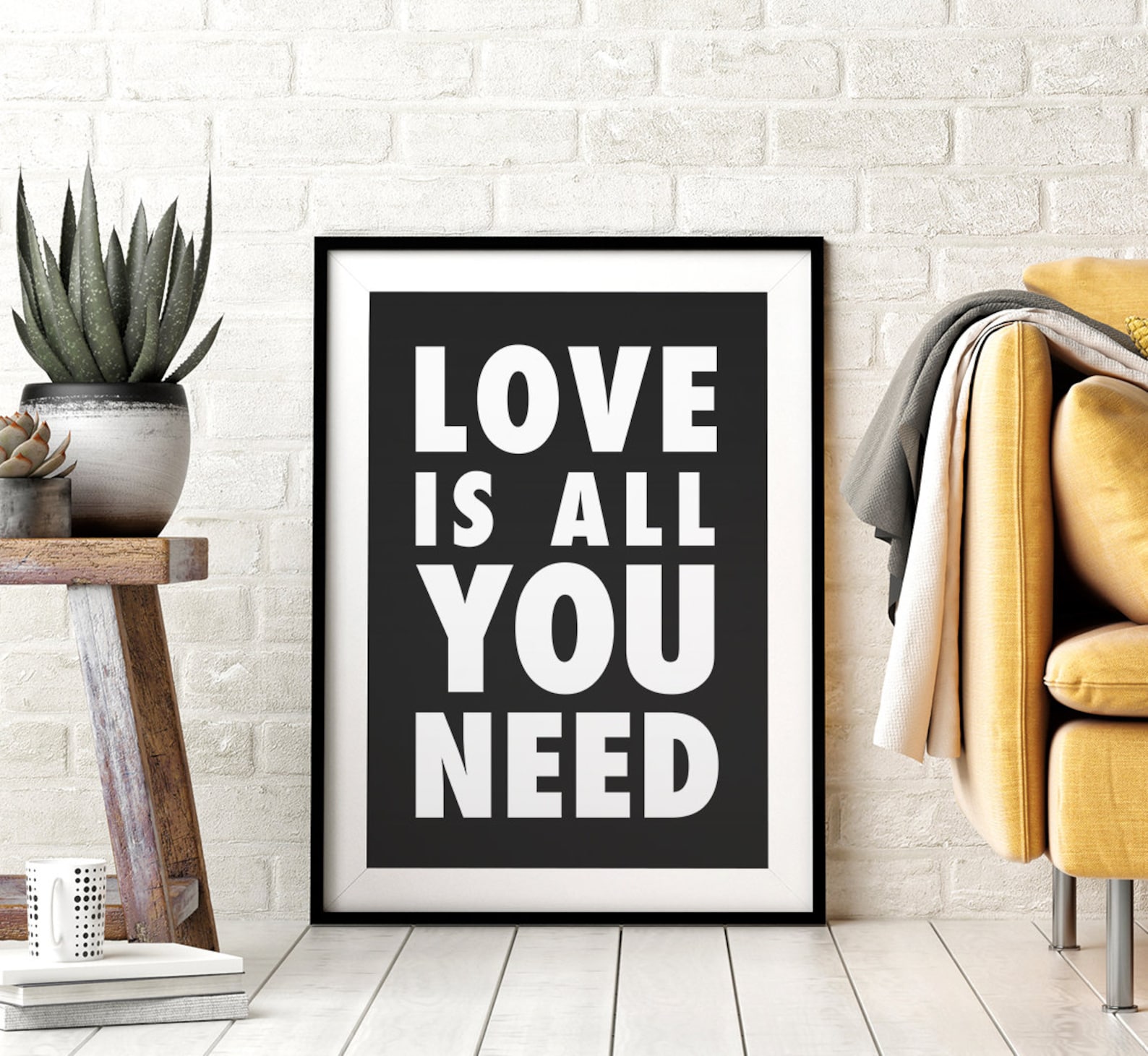Love is All You Need DIY Printable Wall Art Romantic Quote - Etsy