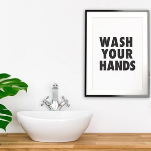 Wash Your Hands Printable Wall Art, Bathroom Sign, Class Room Decor ...