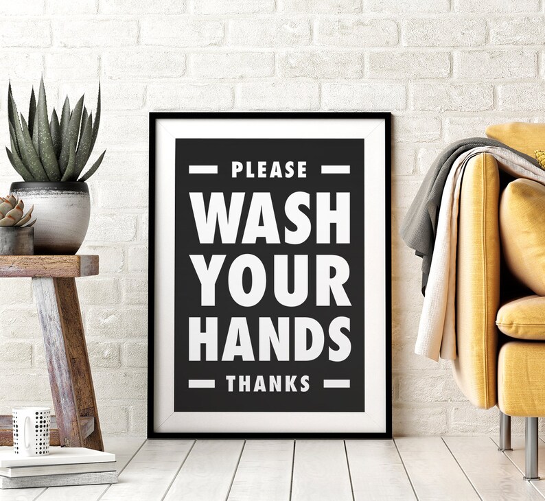 Please Wash Your Hands Printable Wall Art Bathroom Sign - Etsy