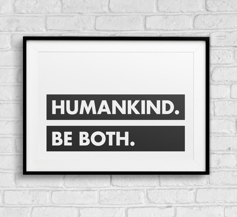 Humankind Be Both Printable Wall Art Kids Nursery Decor | Etsy