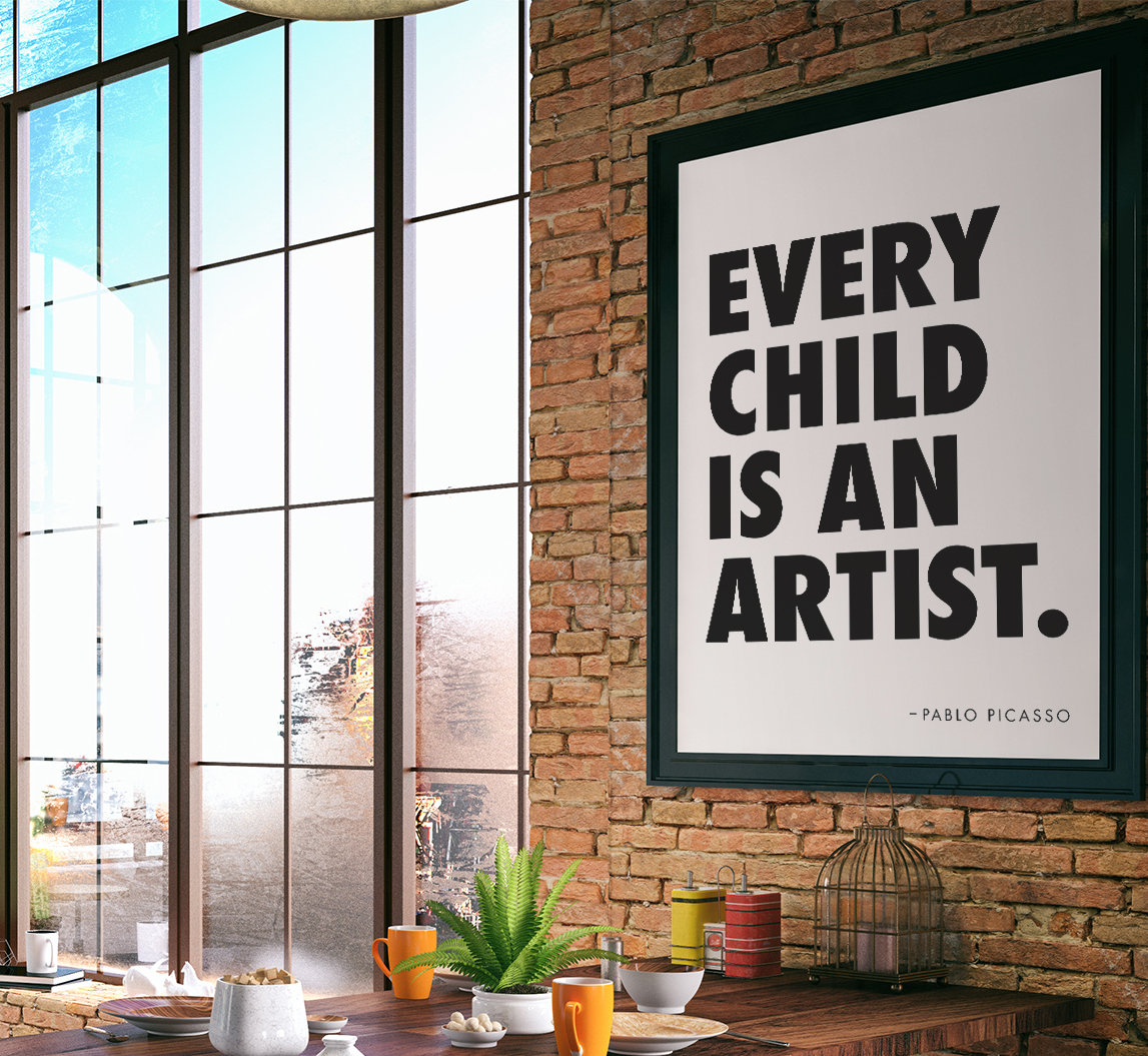 Every Child is an Artist Picasso Quote, DIY Printable, Inpirational ...