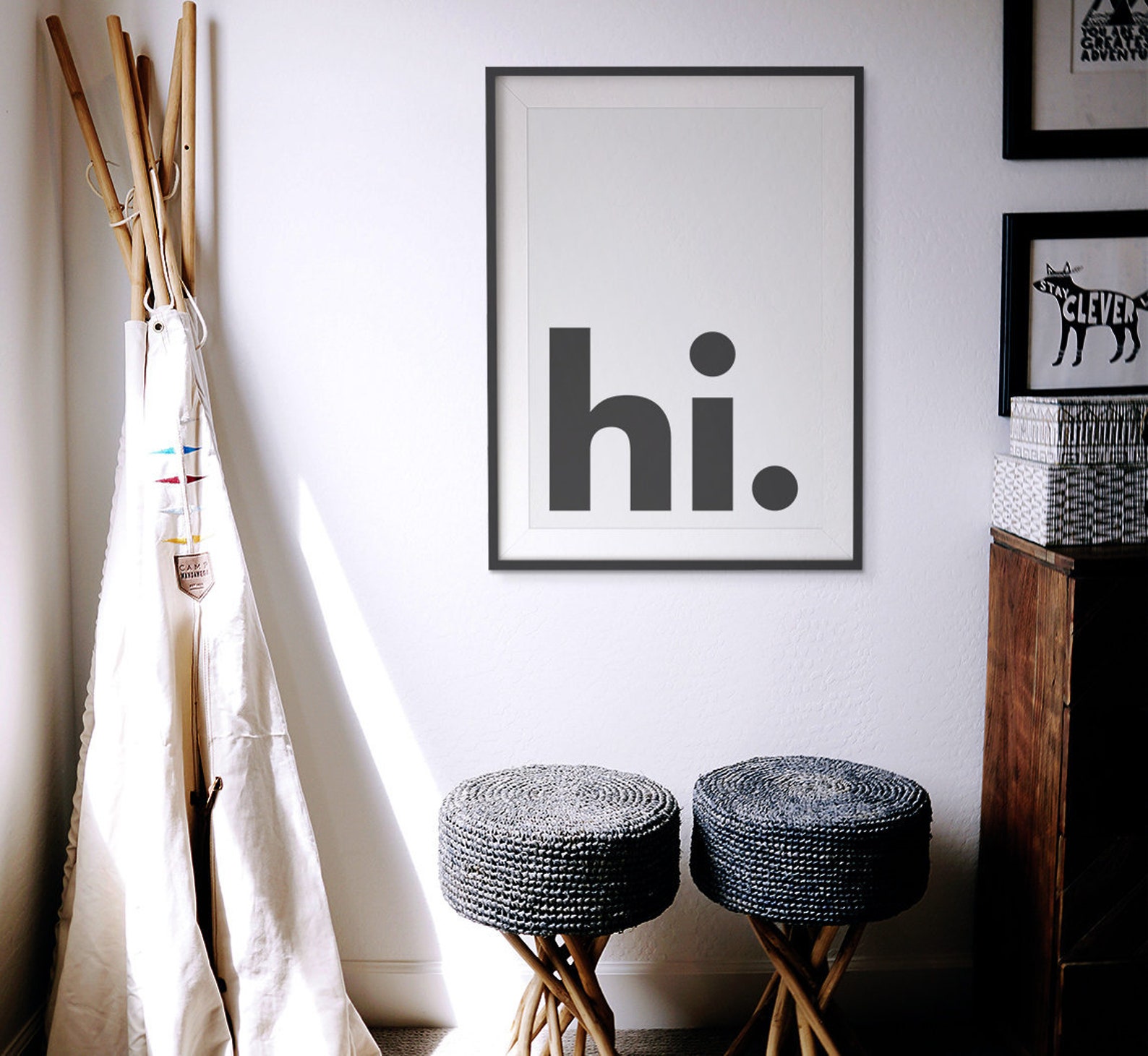 Hi Printable Wall Art Playroom Poster Modern Typography | Etsy