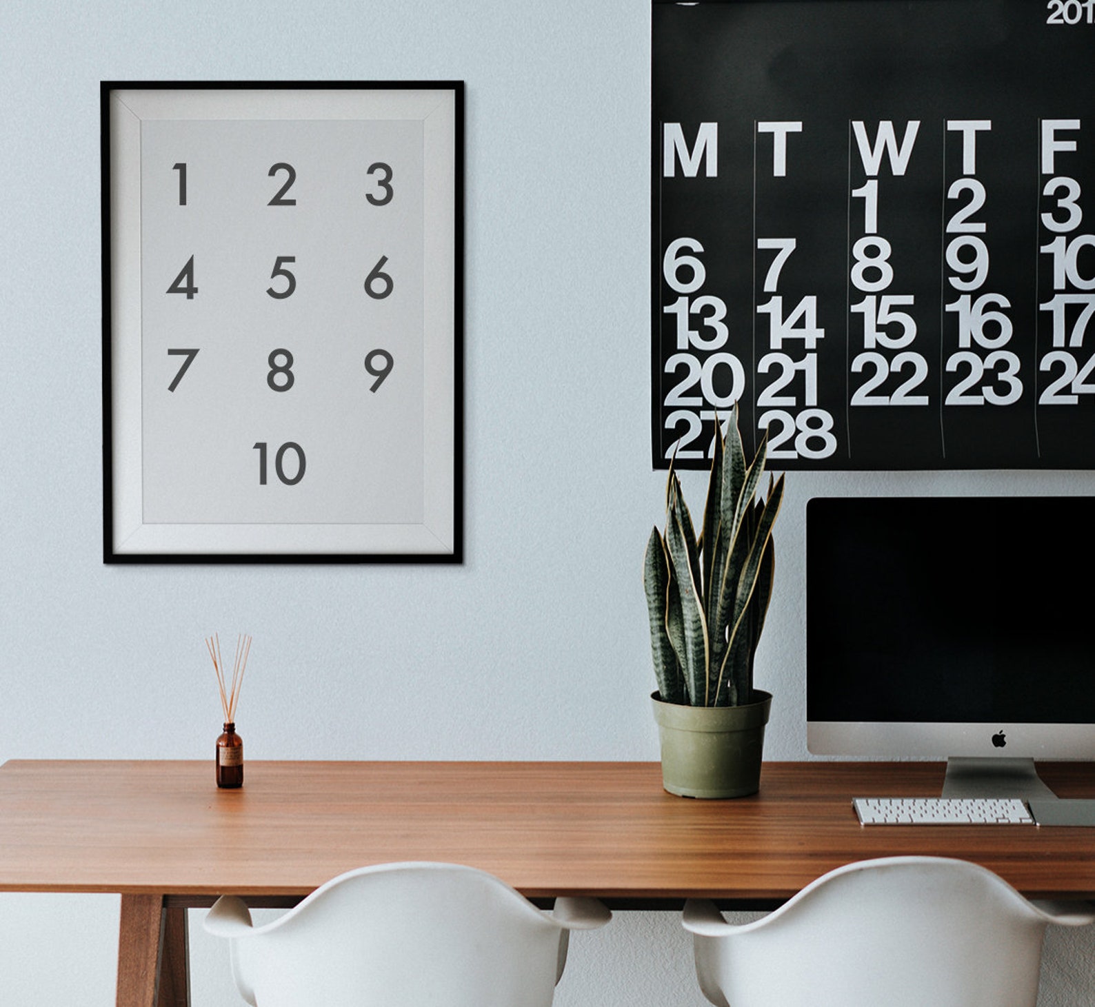 Minimalist Numbers Poster Printable Wall Art Black & White | Etsy