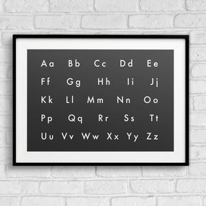 Alphabet Printable Wall Art, Black & White Modern Kids Room, Nurseryart ...