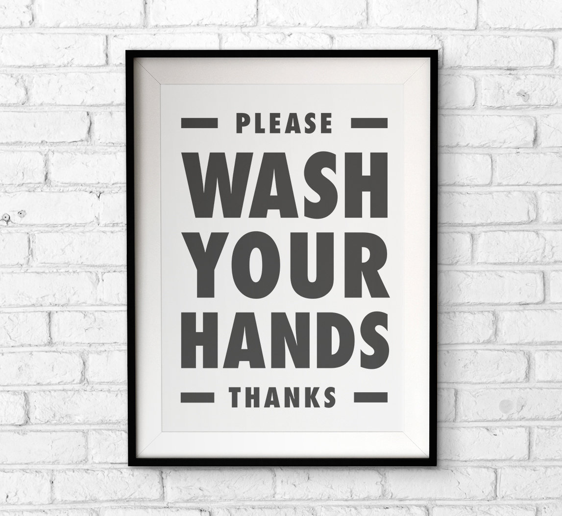 Please Wash Your Hands Printable Wall Art Bathroom Sign | Etsy