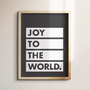 Joy to the World Printable Wall Art, Christmas Print, Typography Poster ...