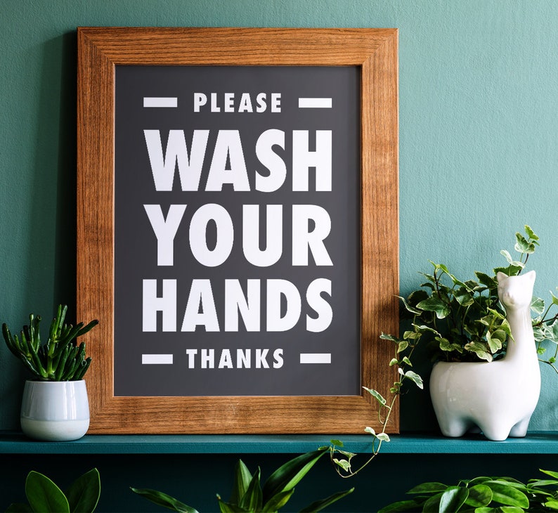 Please Wash Your Hands Printable Wall Art Bathroom Sign - Etsy