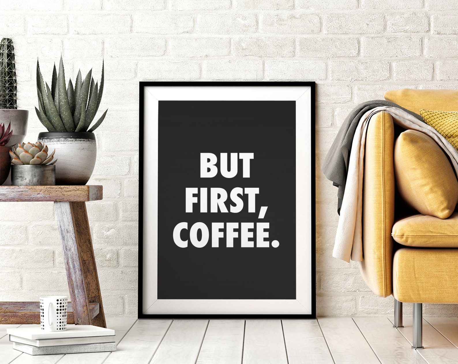 But First Coffee Printable Wall Art Typographic Poster Black - Etsy