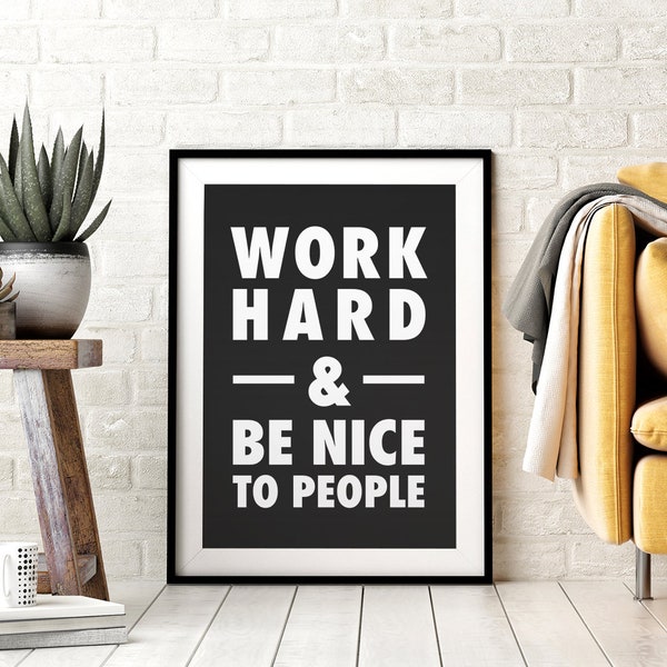 Work Hard Print - Etsy