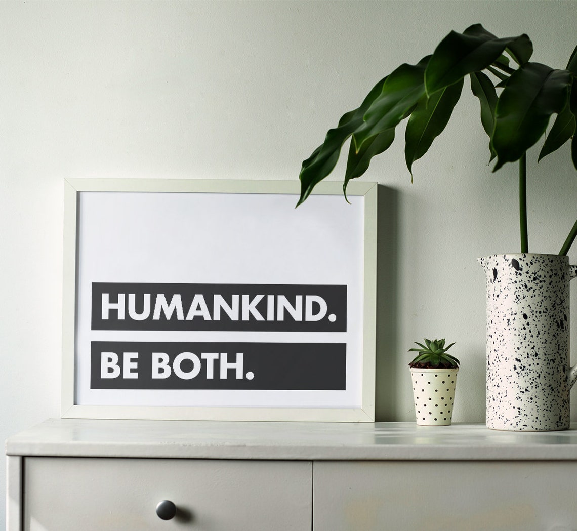 Humankind Be Both Printable Wall Art Kids Nursery Decor | Etsy