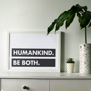 Humankind - Be Both Printable Wall Art, Kids Nursery Decor, Positive ...