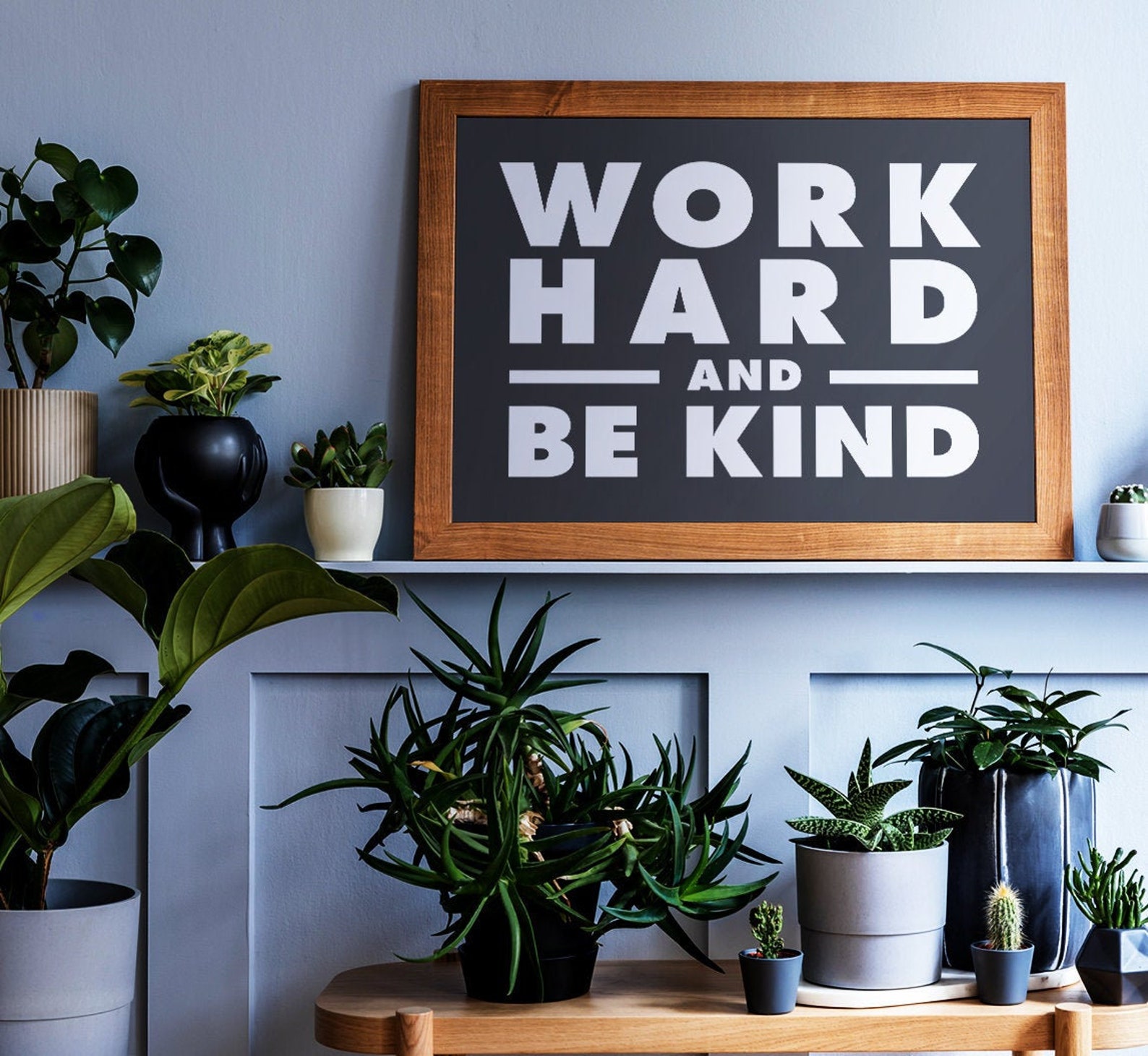 Work Hard & Be Kind Printable Wall Art Inspirational Quotes | Etsy