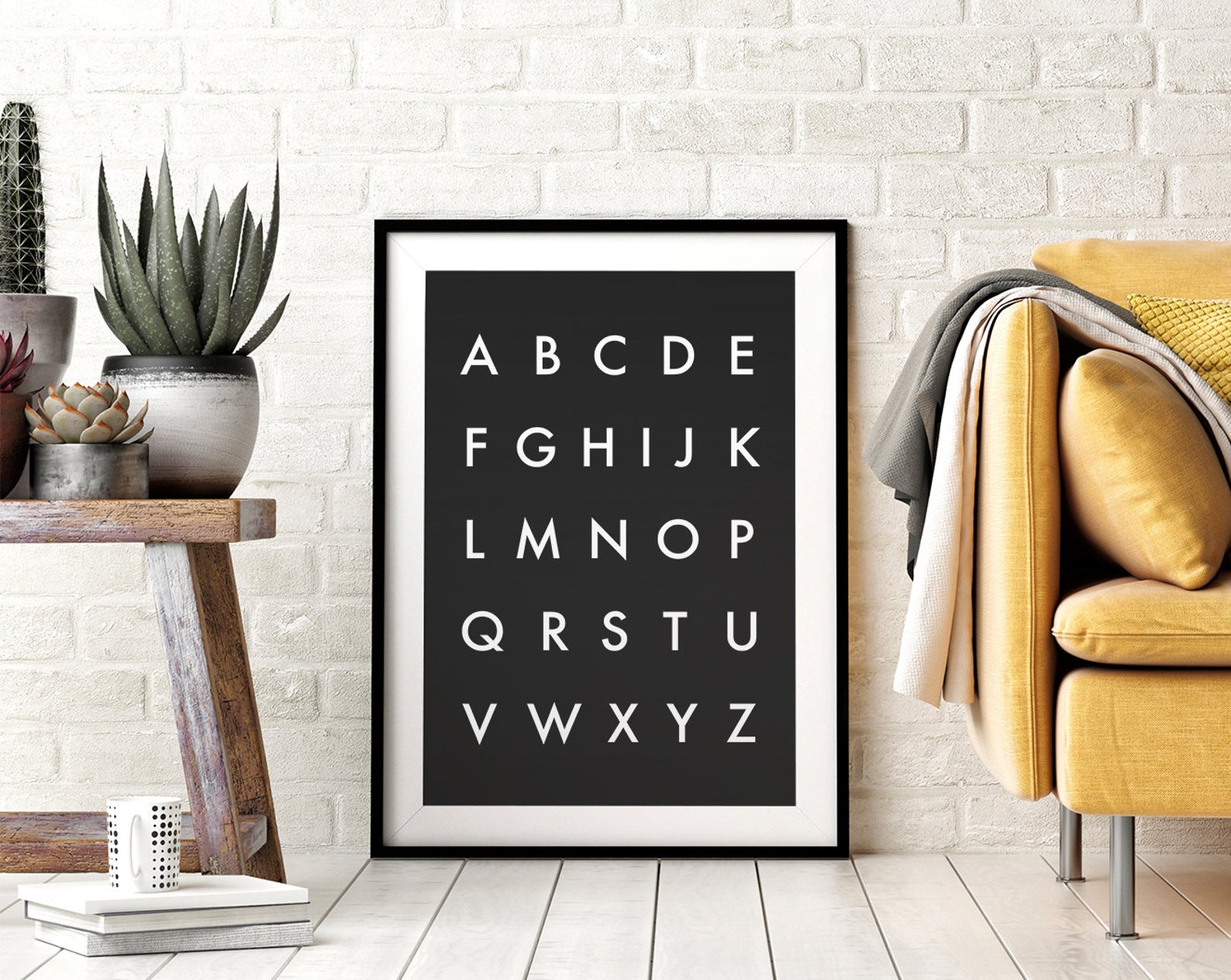 Black & White Alphabet Poster Printable Wall Art Kids Room - Etsy Canada