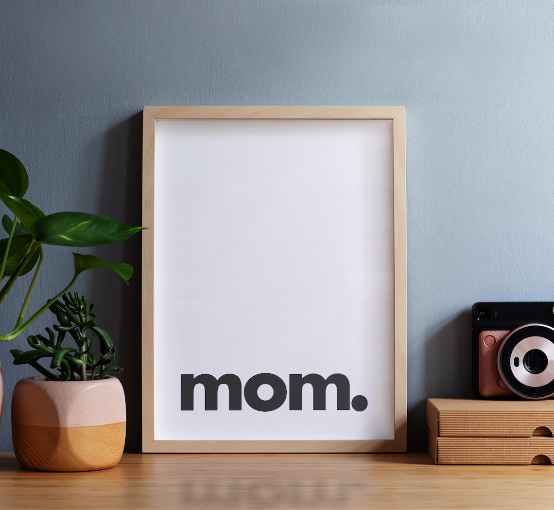 Mom. Printable Wall Art Minimalistic Typography Poster Black - Etsy