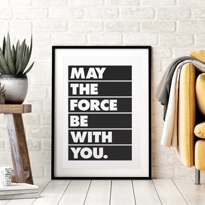 May the Force Will Be With You Printable Wall Art, Star Wars Obi-wan ...