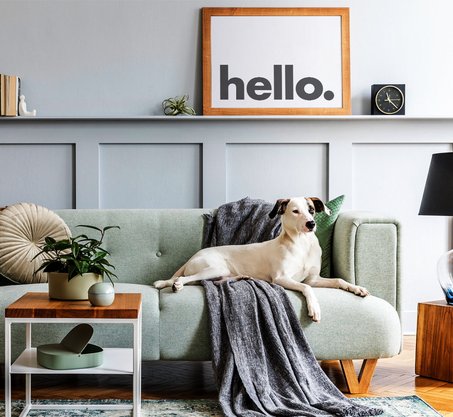 Hello Printable Wall Art, Minimalistic Typography Poster, Black & White ...